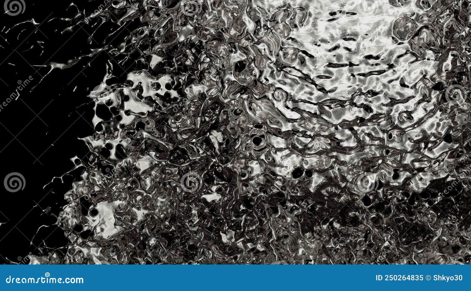 Metallic and Silver Fluid Start To Fill the Screen with a Large Splash ...