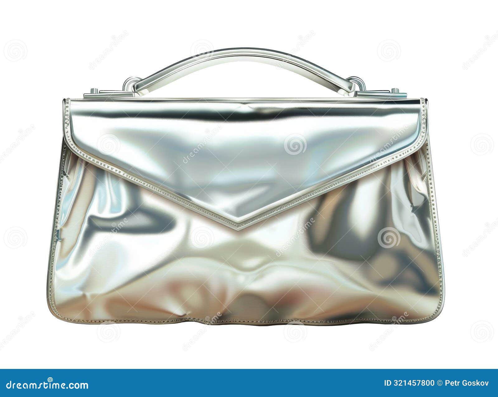 Metallic Silver Handbag with Elegant Design Stock Photo - Image of ...