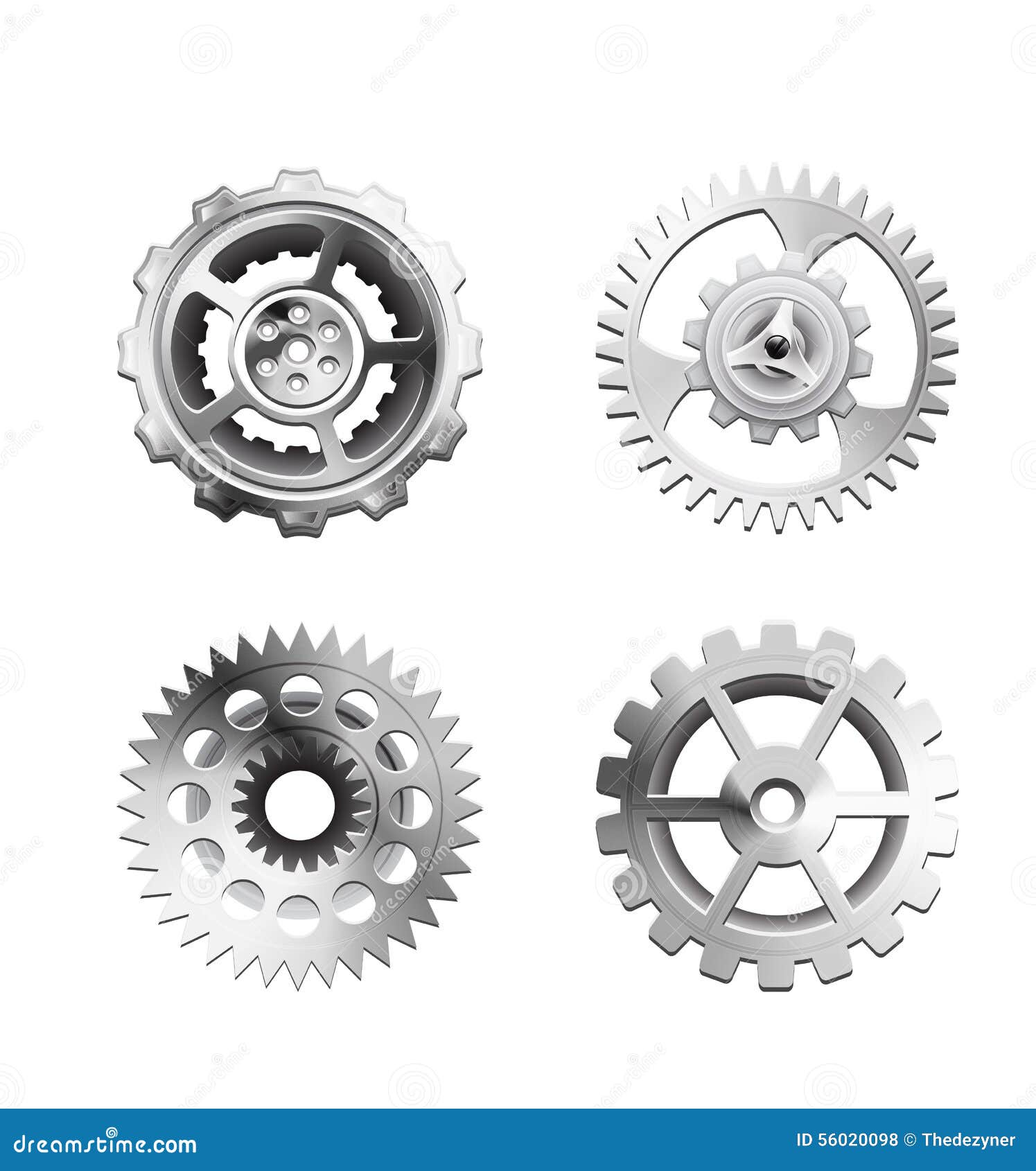 Metallic Silver Industrial Gears - 1 Stock Vector - Illustration of ...