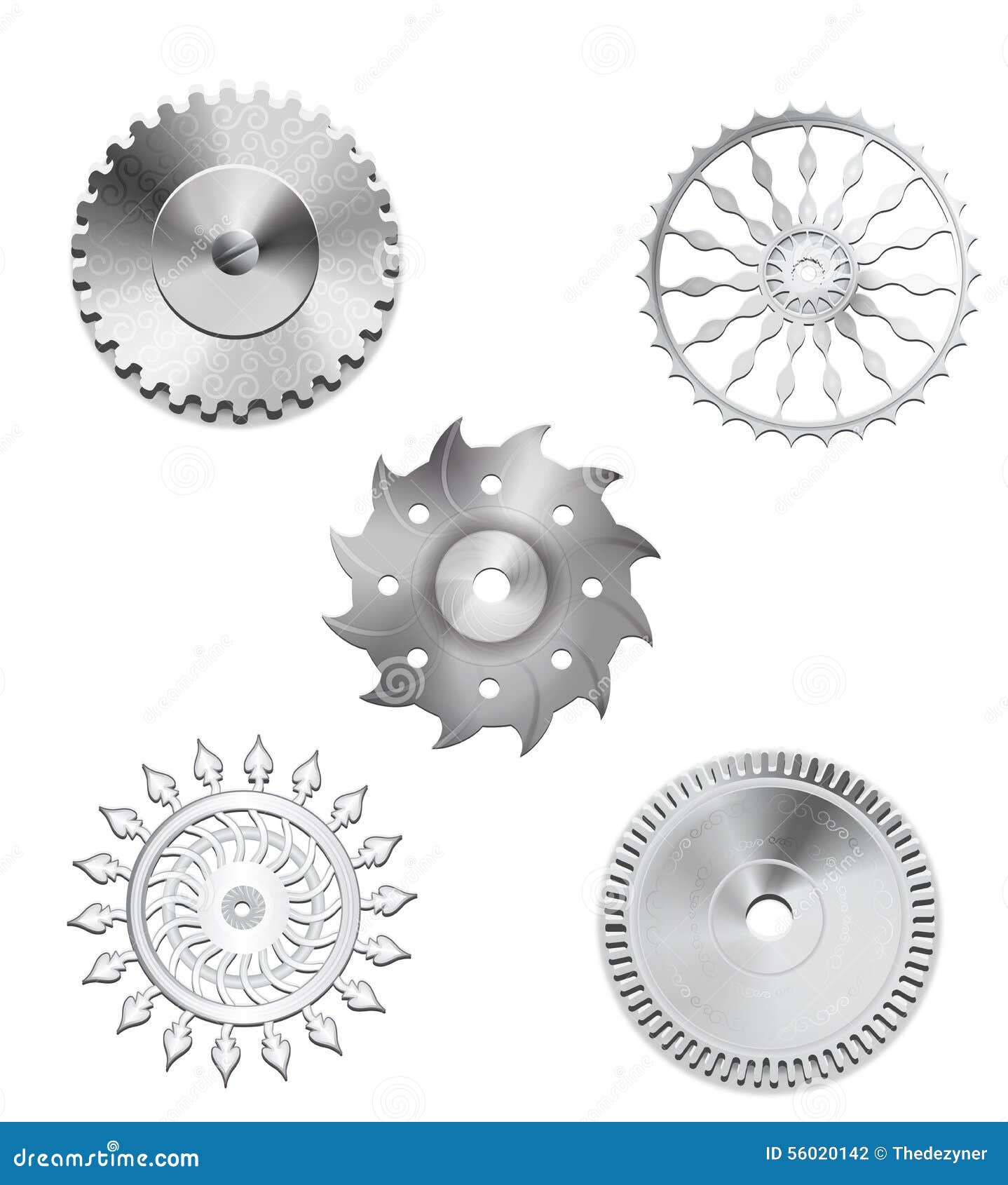 Metallic Silver Industrial Gears - 3 Stock Vector - Illustration of ...