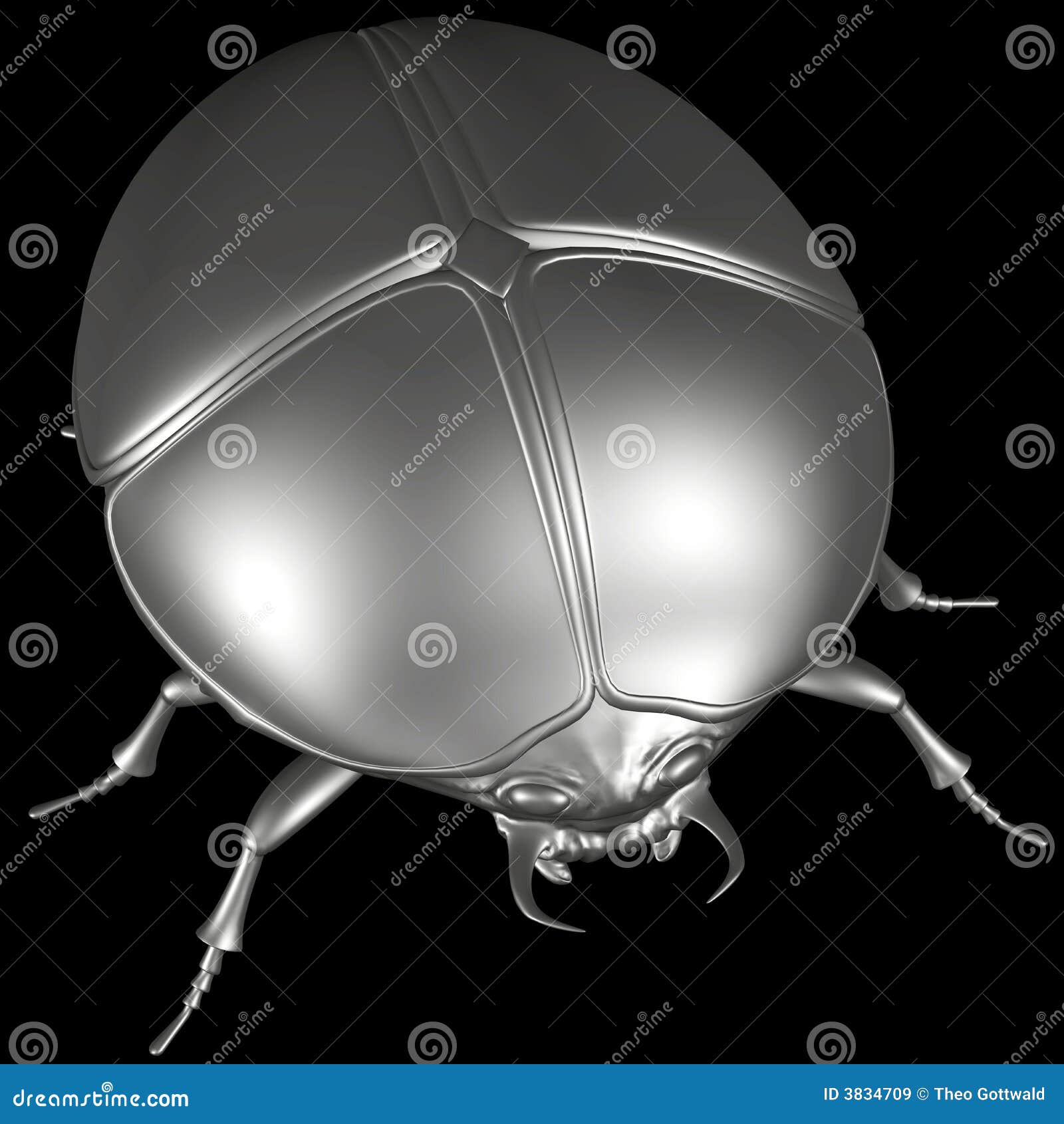 Metallic Silver Scarab Bug stock illustration. Illustration of metallic ...