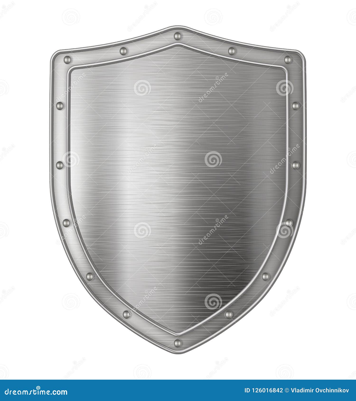 Metallic Silver Shield stock vector. Illustration of defense - 126016842