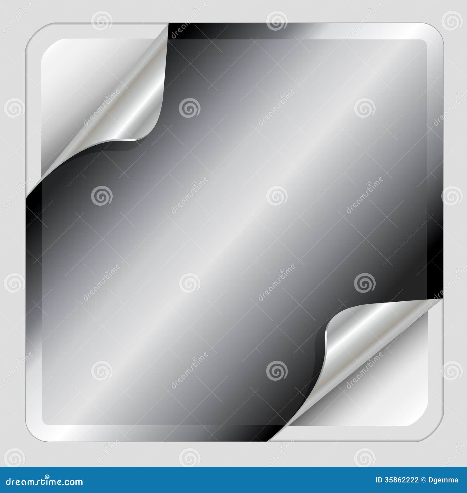 Metallic silver sticker stock vector. Illustration of idea - 35862222