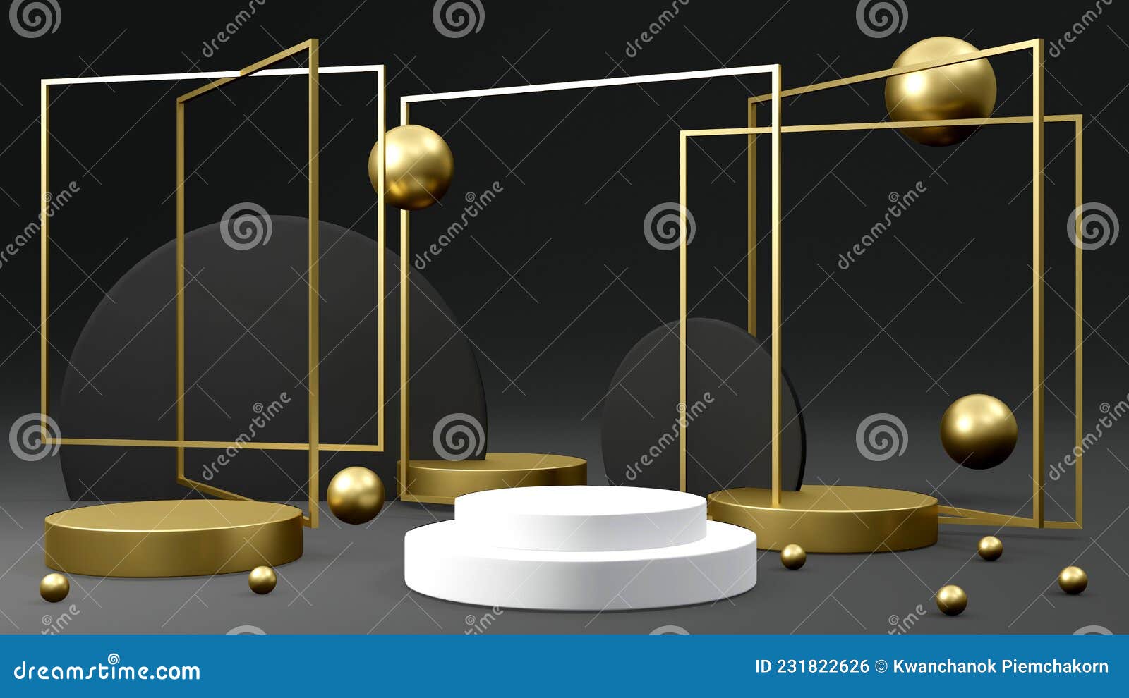 3D Rendering Concept of Product Display Podiums with Glowing and Opaque ...