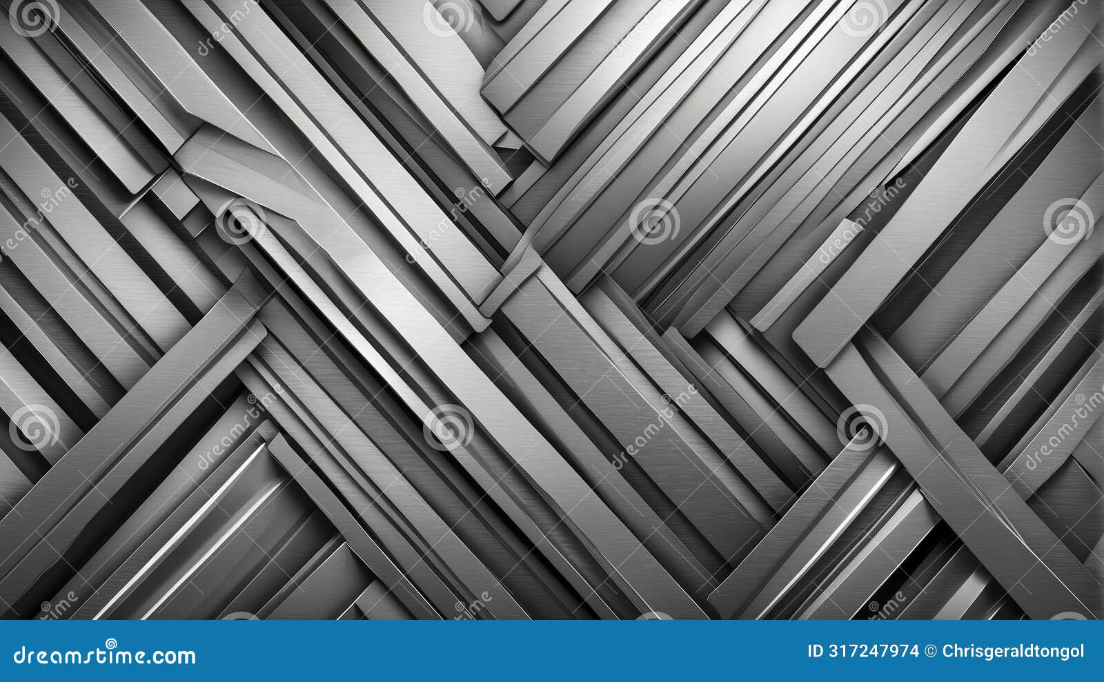 Metallic Silver Theme Vintage Striped Diagonal Lines and Blocks Pattern ...