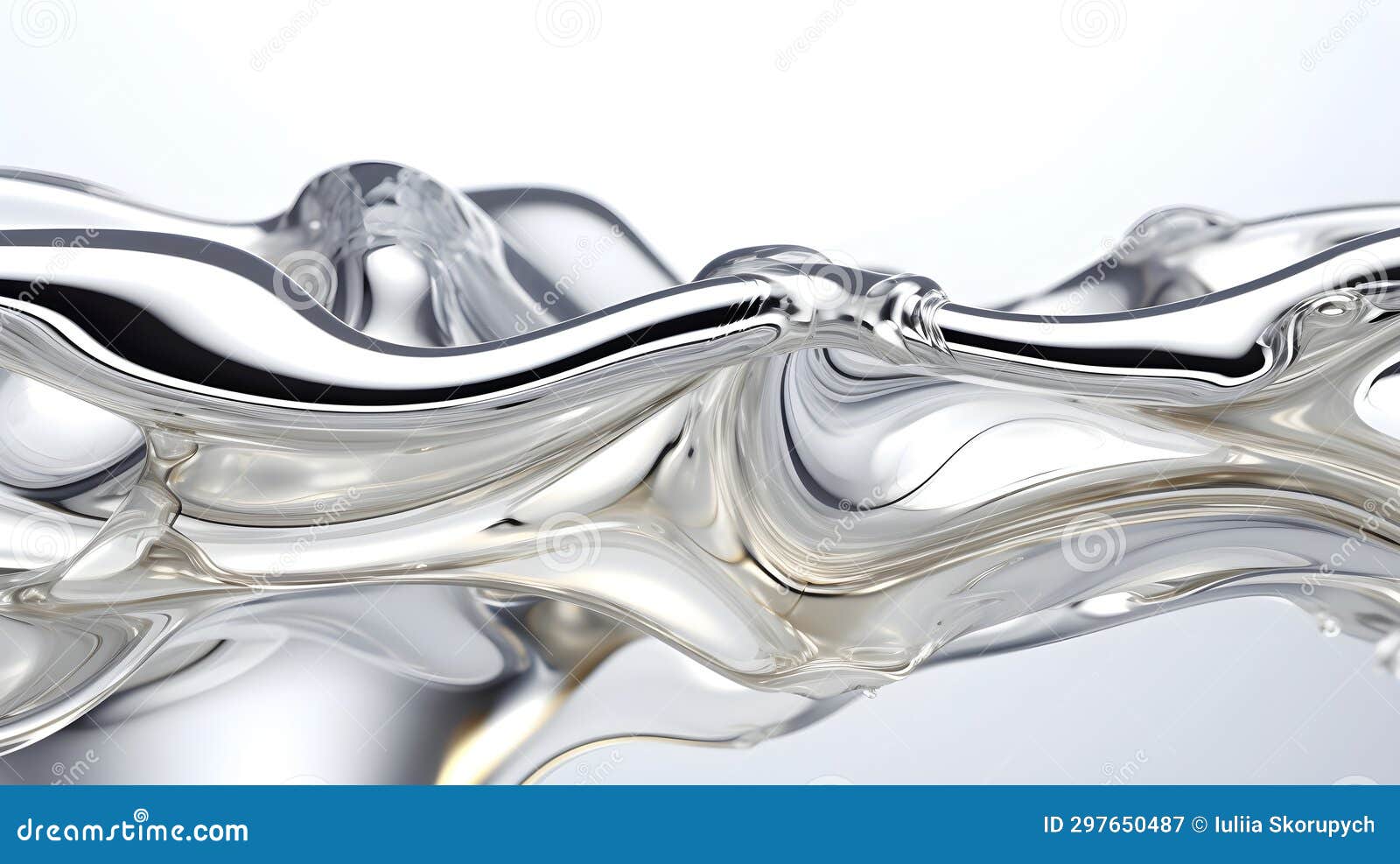 Metallic Silver Wave on a White Background Stock Illustration ...
