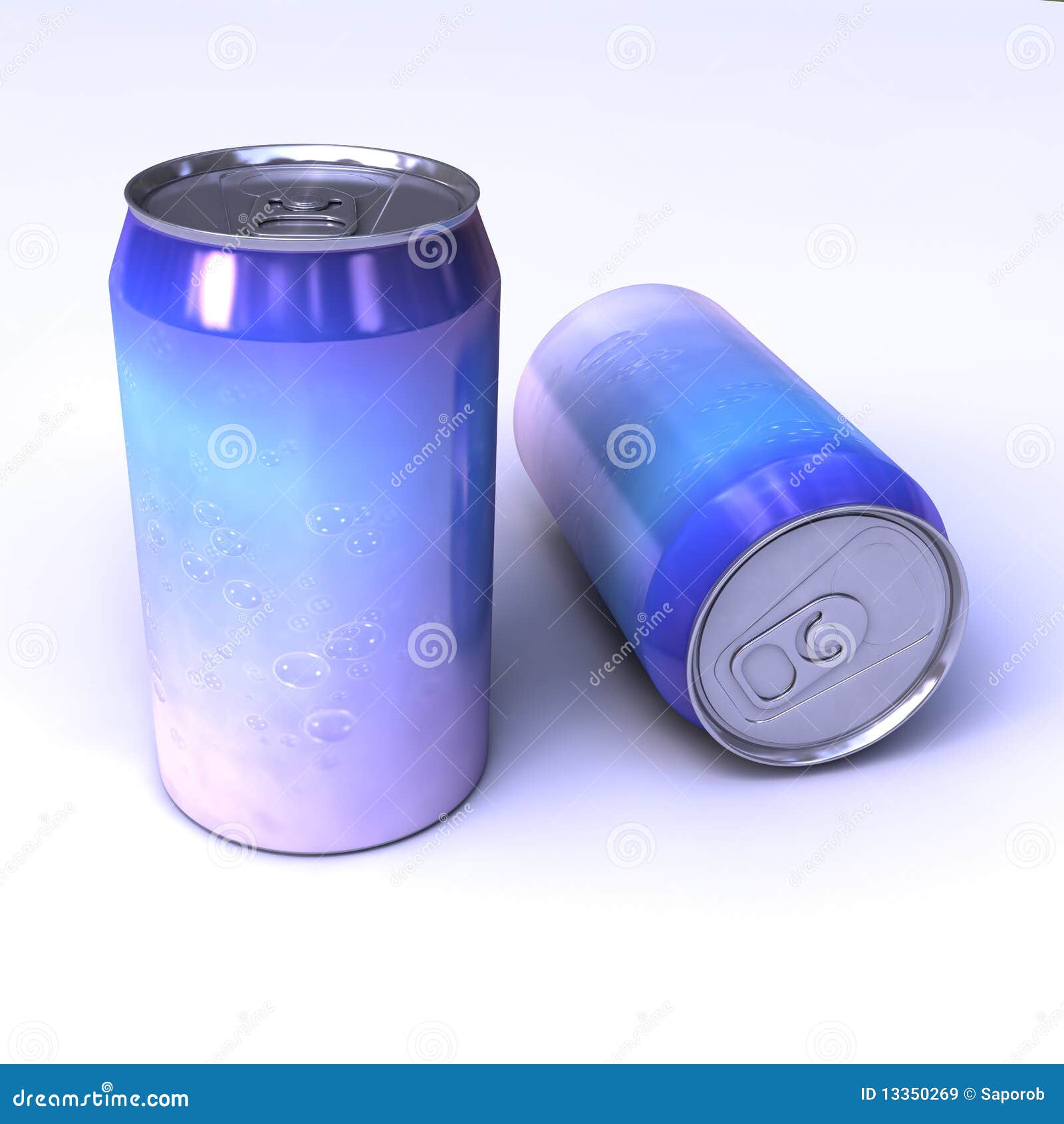 Metallic Soda Cans with Beautiful Water Cover Stock Illustration ...