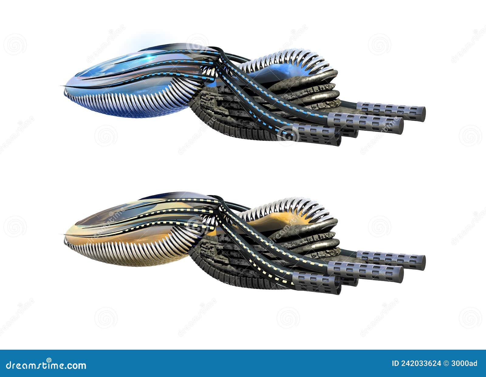 Metallic Spacecraft or Manned Drone Collage Stock Illustration ...