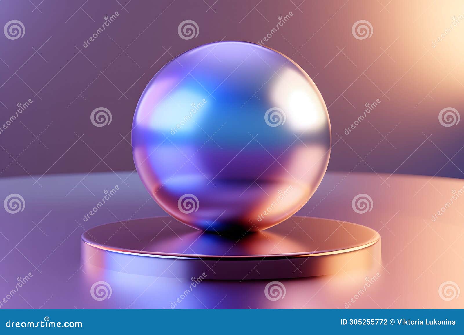 Metallic Sphere on Polished Surface Stock Photo - Image of minimal ...