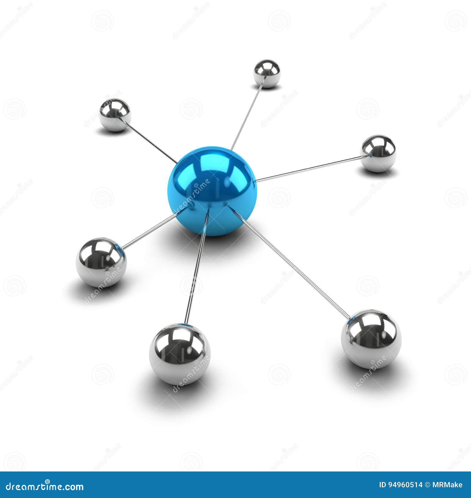 Metallic Spheres Linked Together Stock Illustration - Illustration of ...