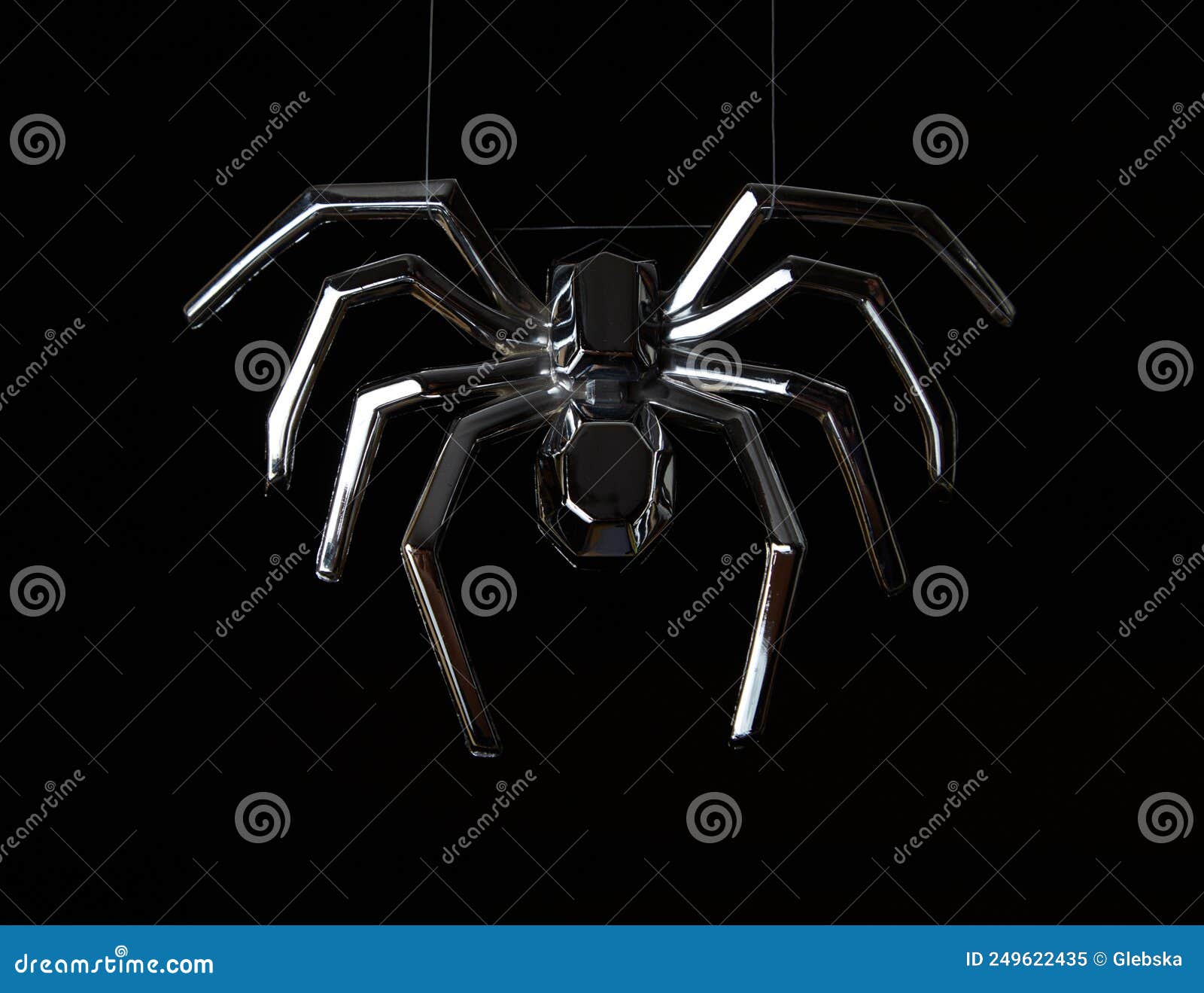 Metallic Spider on Black Background Stock Image - Image of eight ...