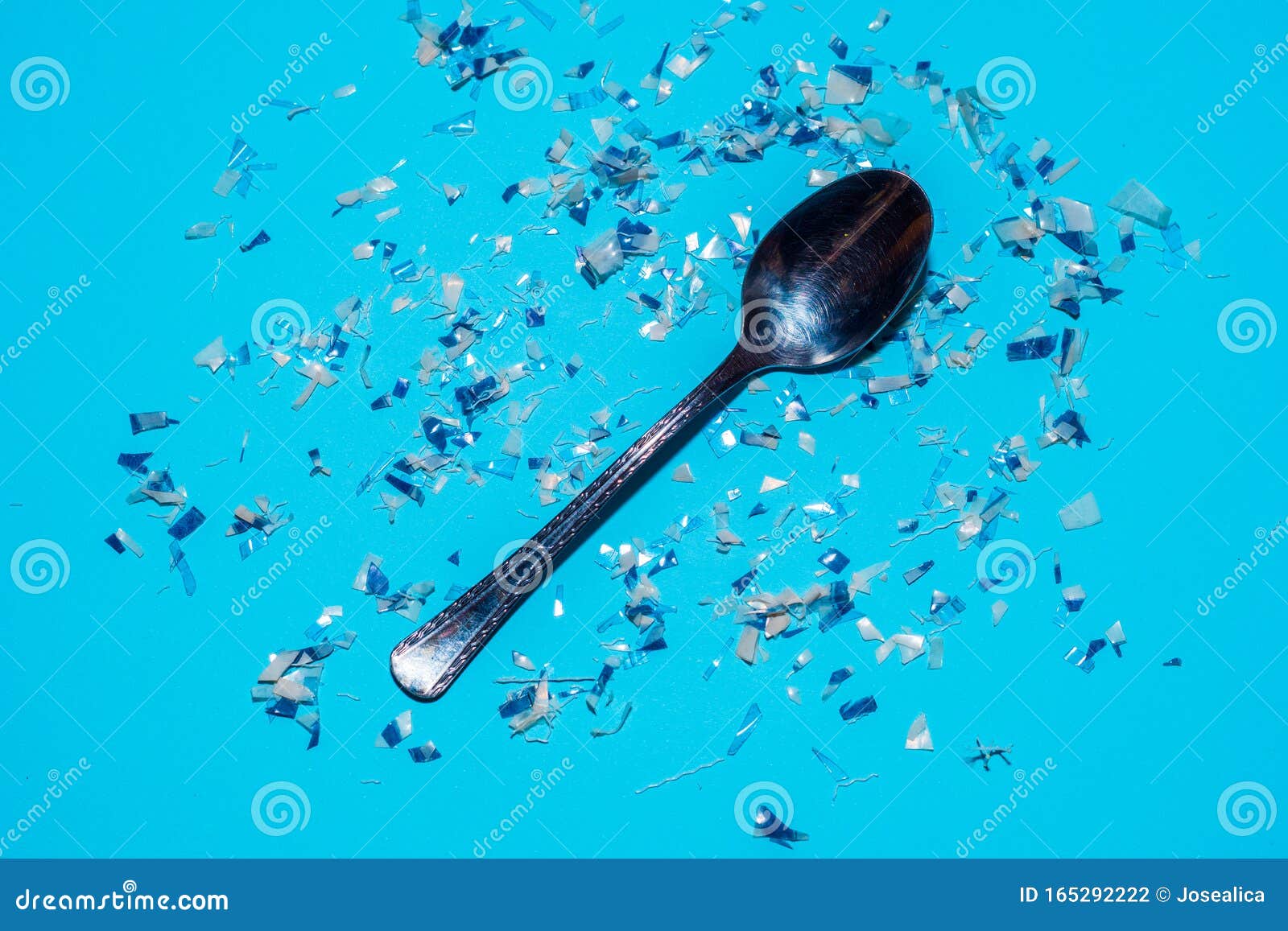 Spoon with microplastics stock photo. Image of plastic - 165292222