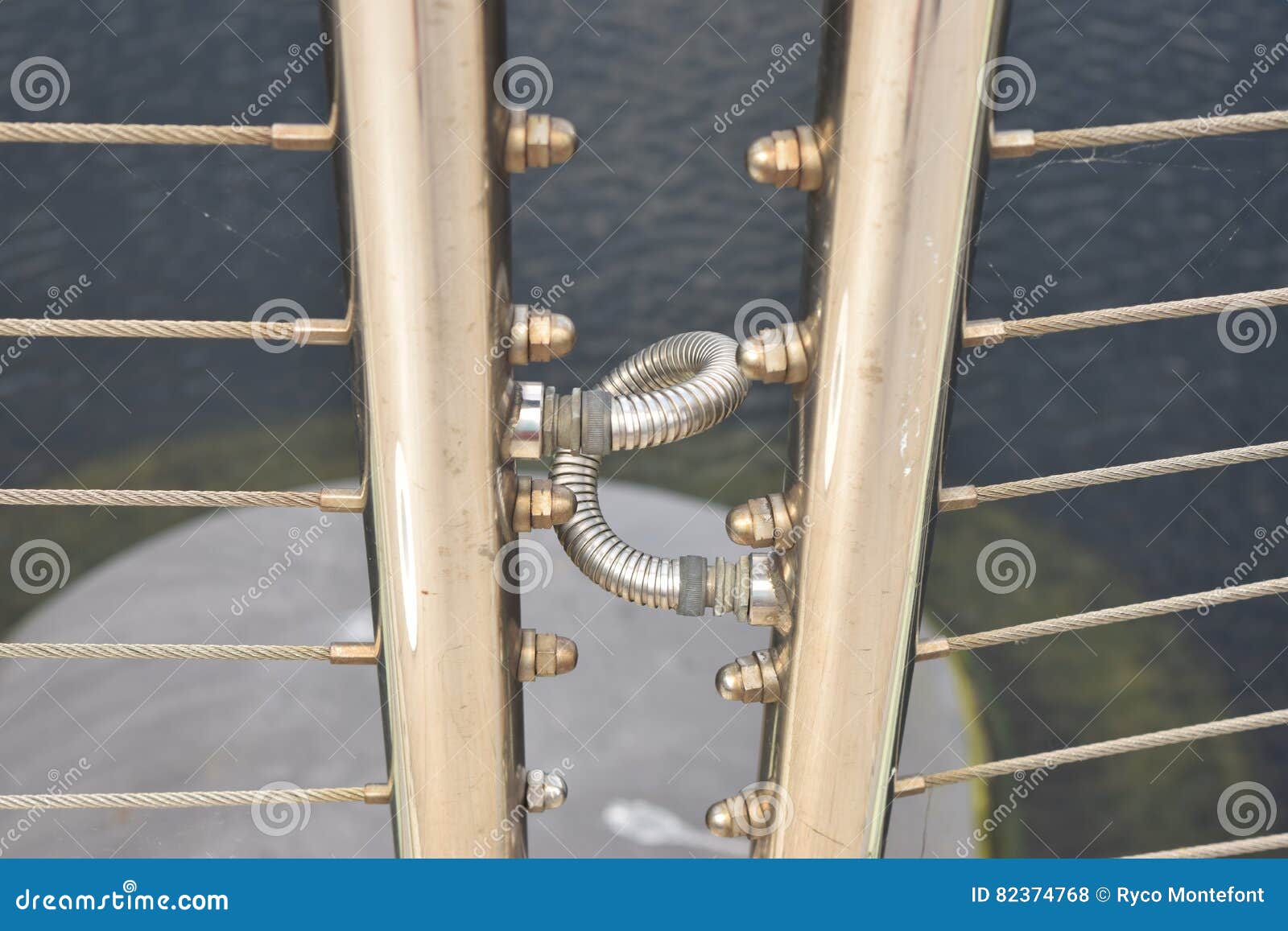 Metallic Spring Railing Connected Stock Photo - Image of railing ...
