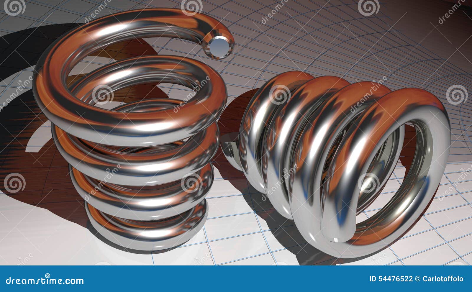 Metallic springs stock illustration. Illustration of industrial - 54476522