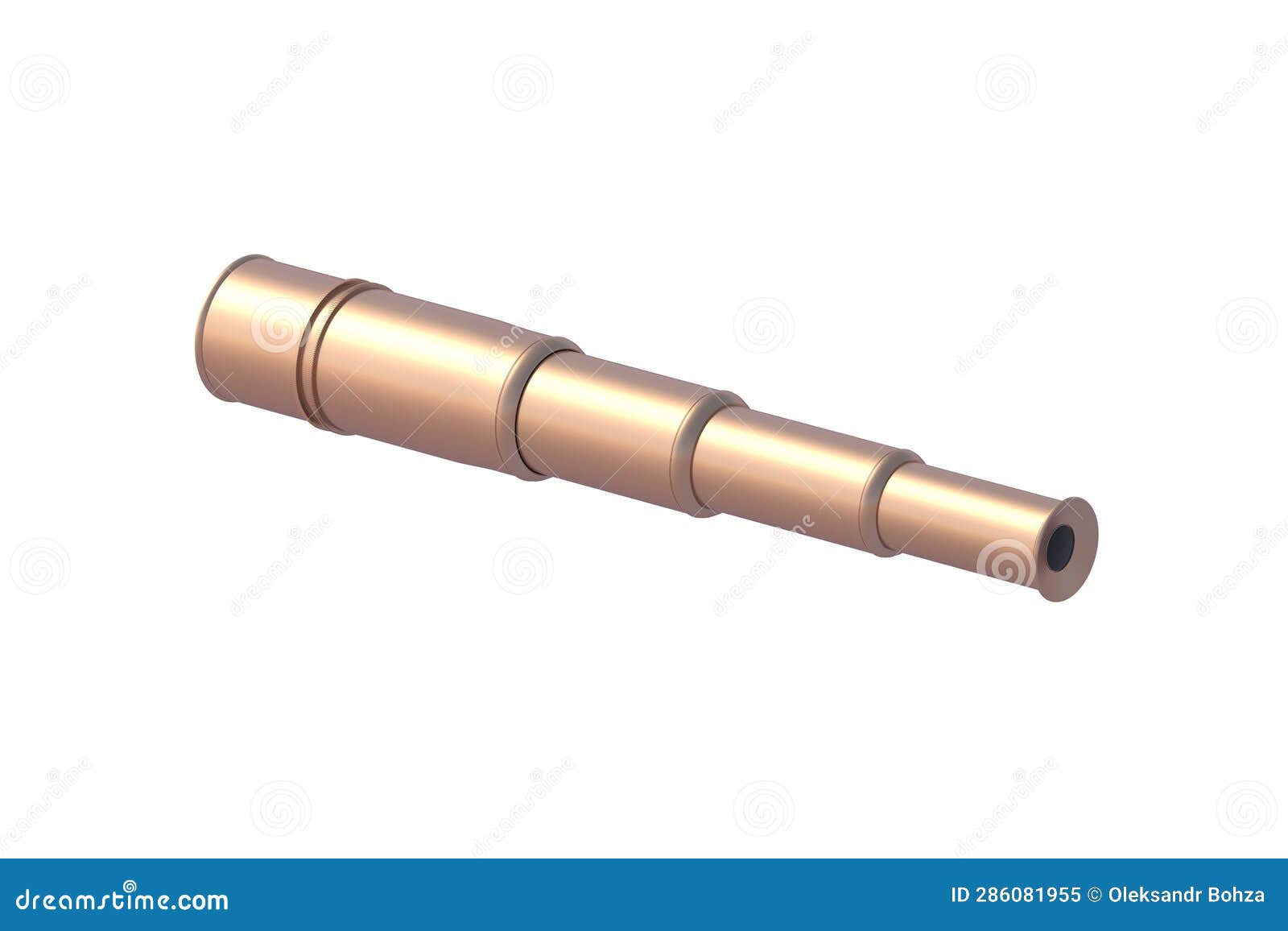 Metallic Spyglass Isolated on White Background Stock Illustration ...