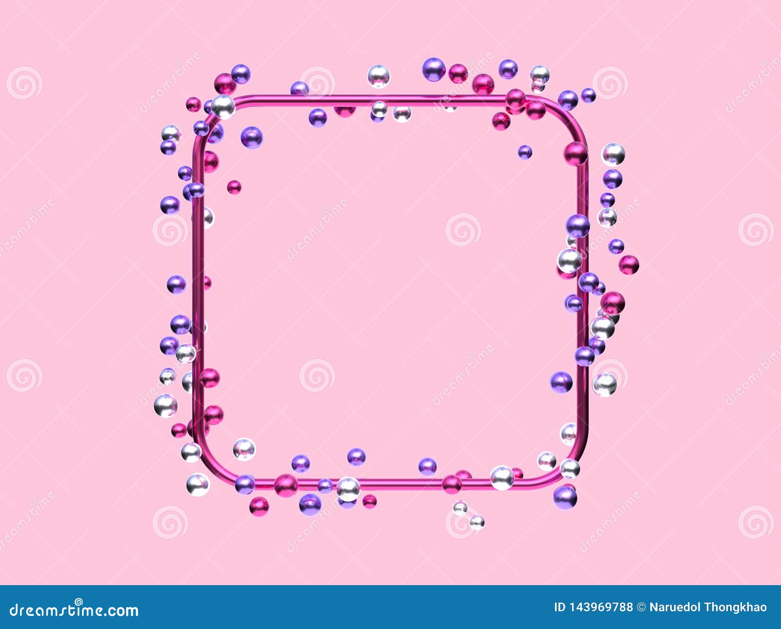 Metallic Square Frame 3d Render Stock Illustration - Illustration of ...
