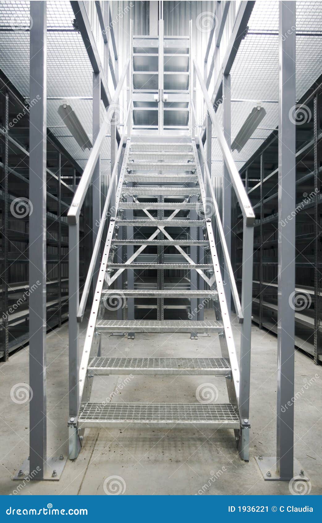 Metallic stair stock image. Image of workplace, metal - 1936221