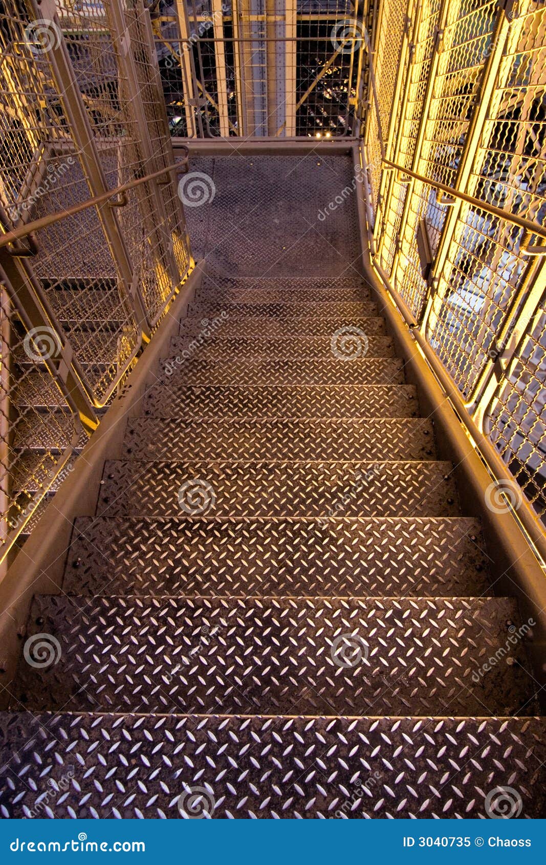 Metallic Stairs on a Factory Stock Image - Image of architectural ...