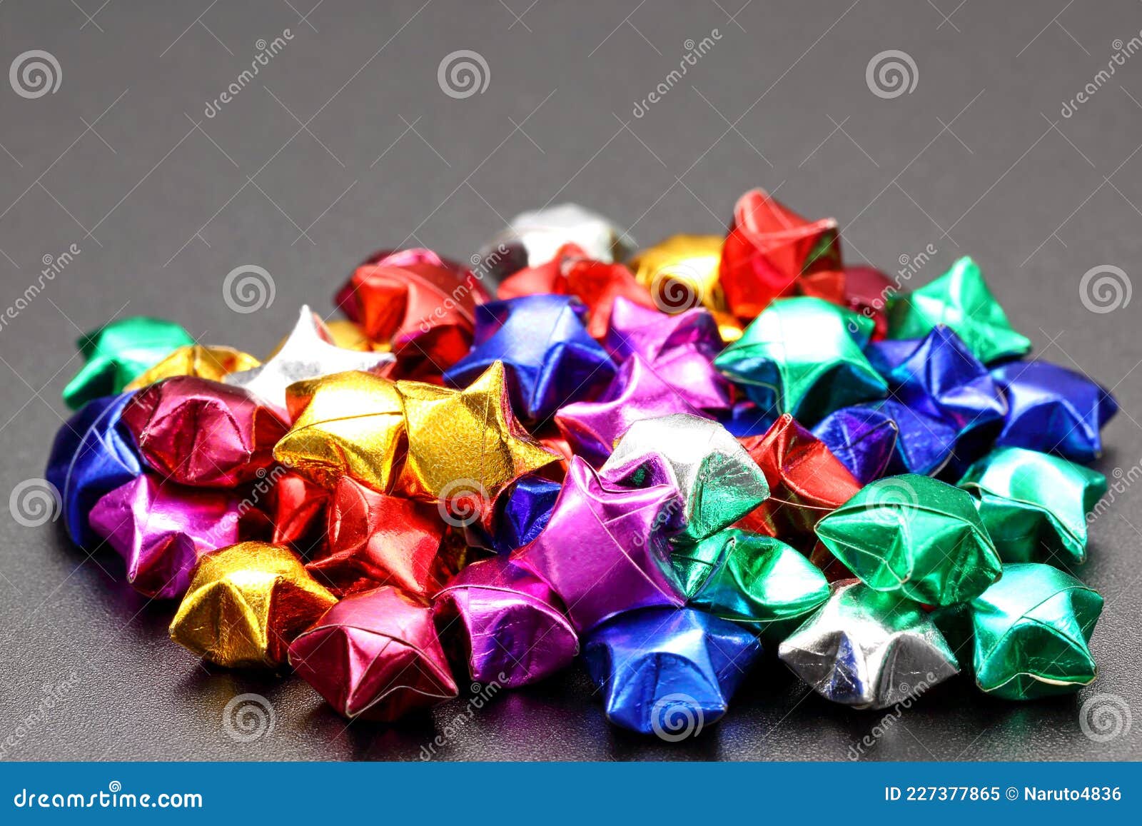 Metallic Colour Stars on Dark Background Stock Image - Image of ...