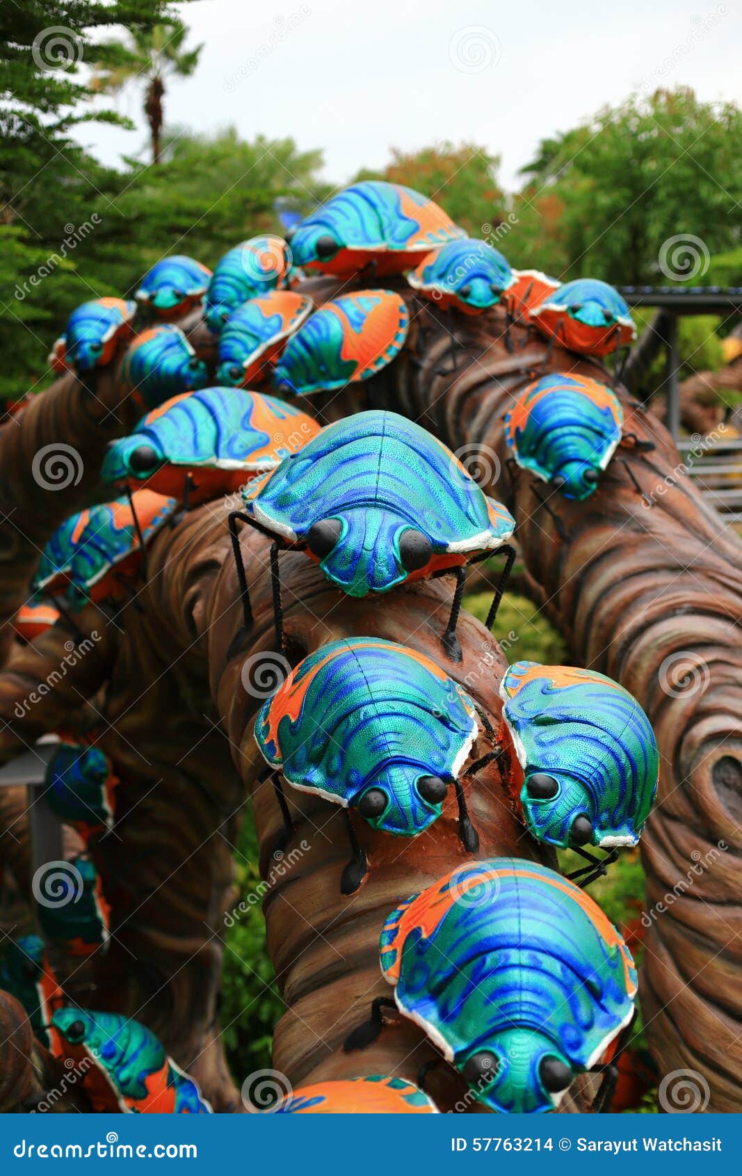 Metallic statue of bug stock photo. Image of garden, yellow - 57763214