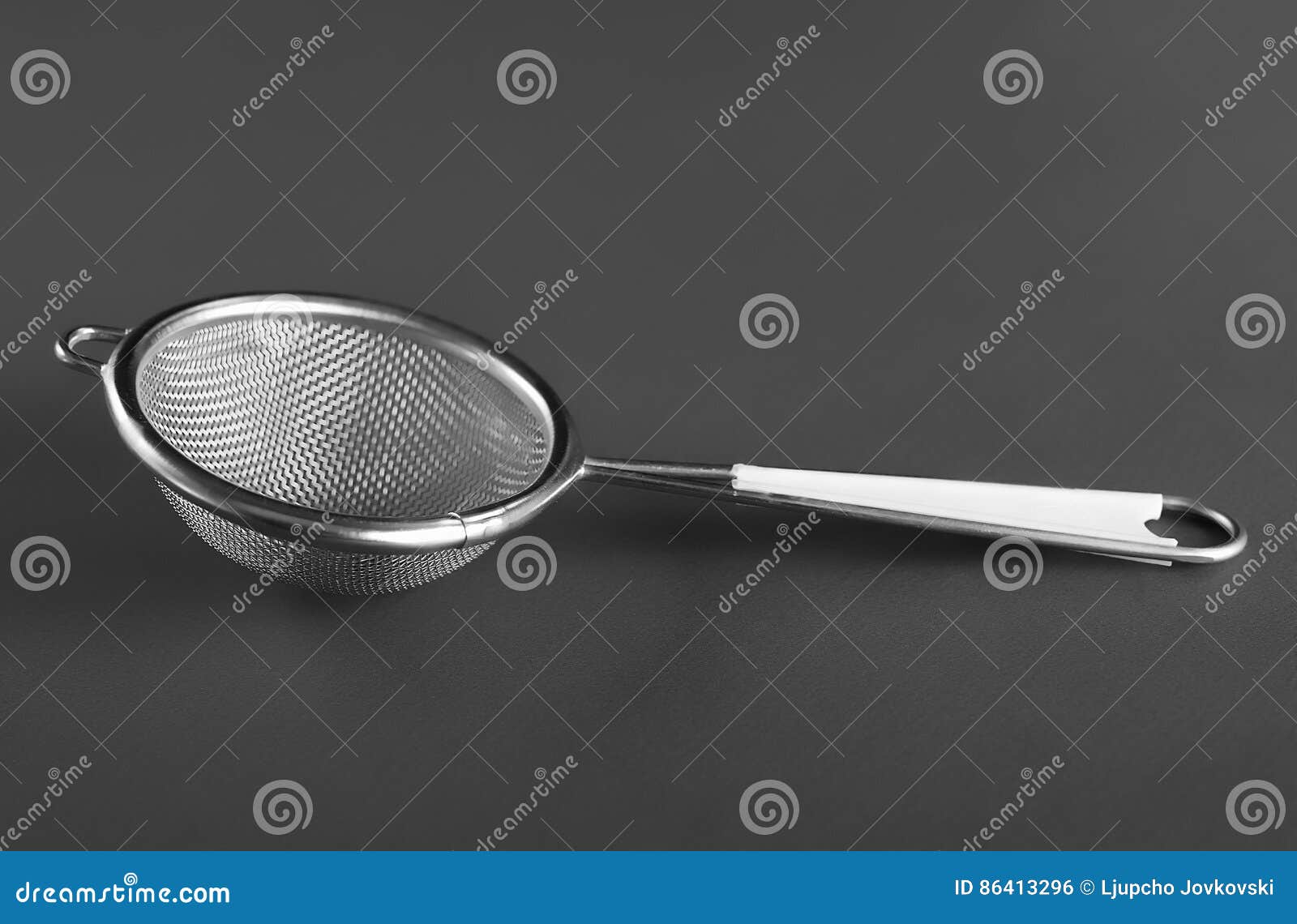 Metallic Strainer with Plastic Handle Stock Photo - Image of macro ...