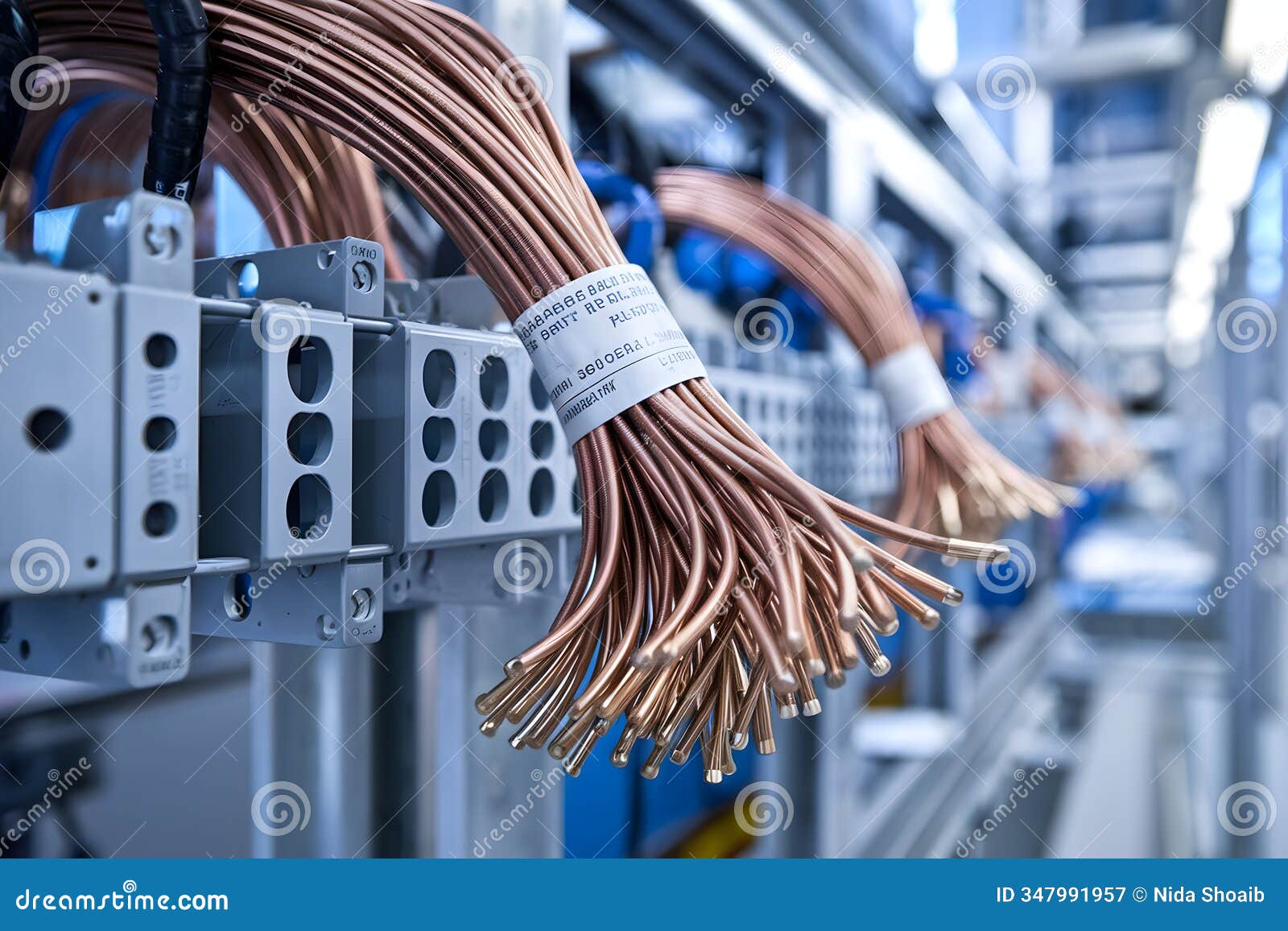 Metallic Structure With Copper Wires Suggests Industrial Assembly Or ...