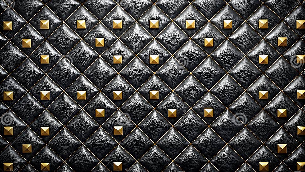 Metallic Studs on Black Leather: a Geometric Tapestry AI Generated ...