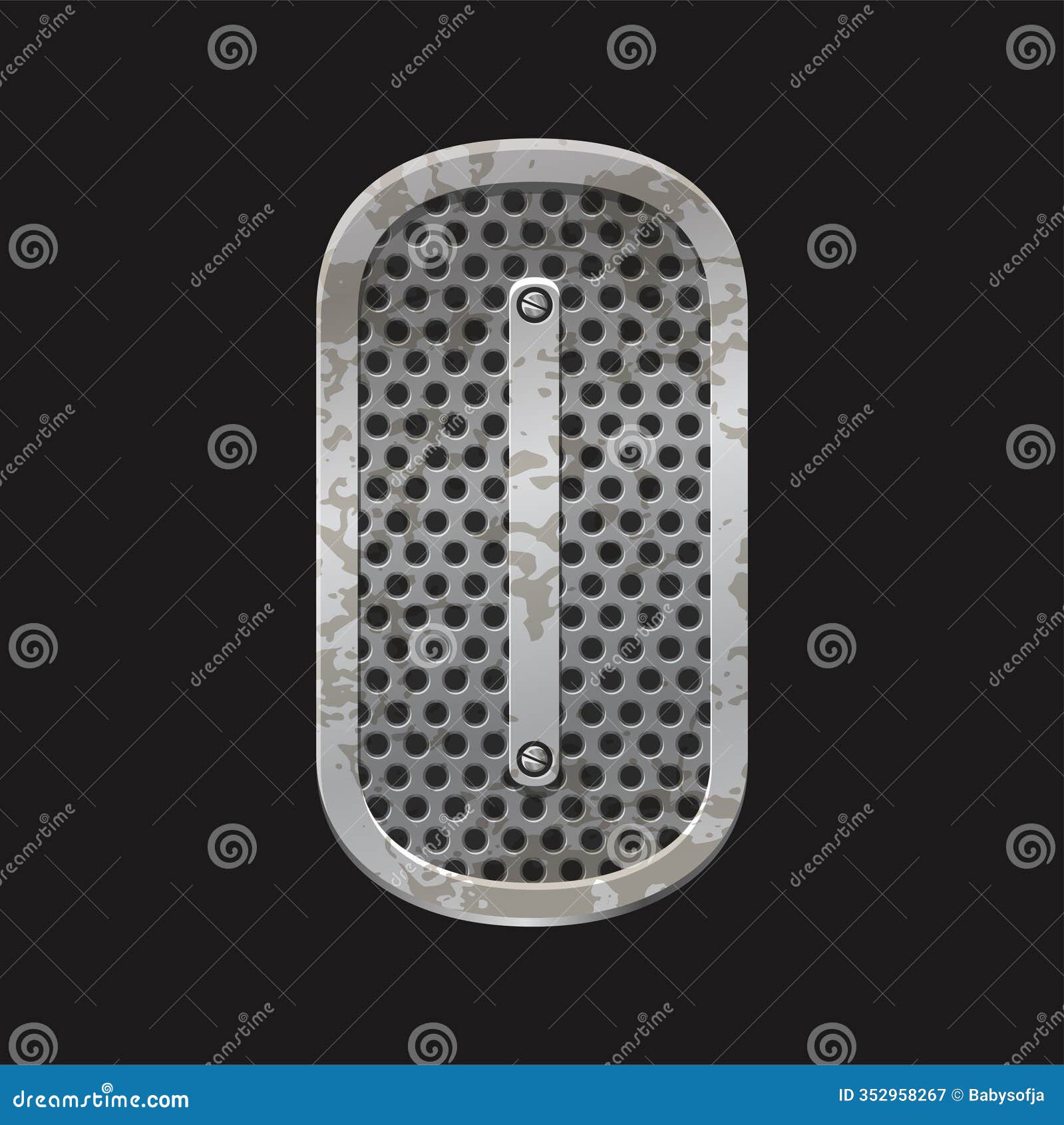 Metallic Style Silver Number Zero. Iron Number 0 Isolated in Vector ...