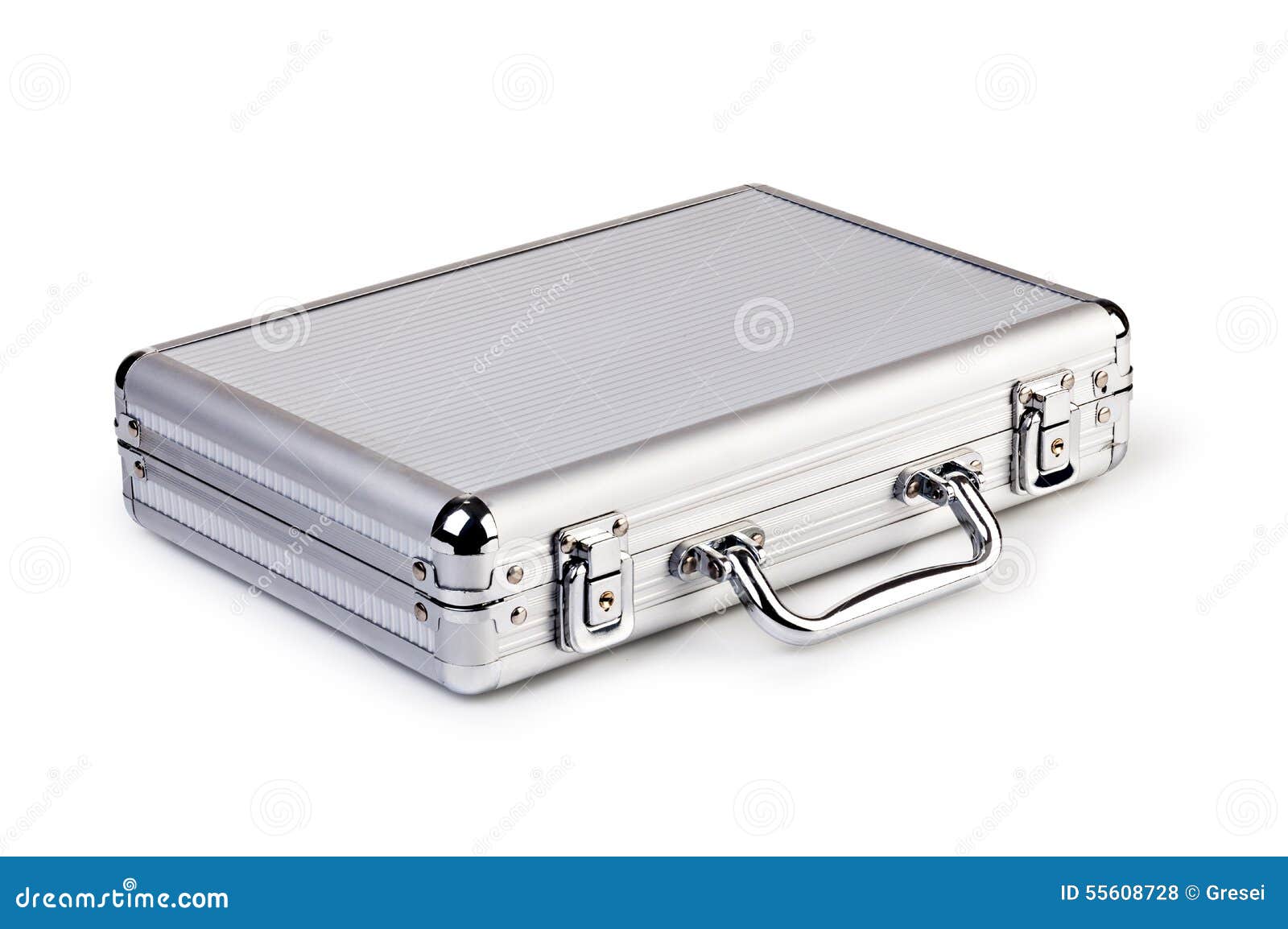Metallic suitcase stock photo. Image of isolated, container - 55608728
