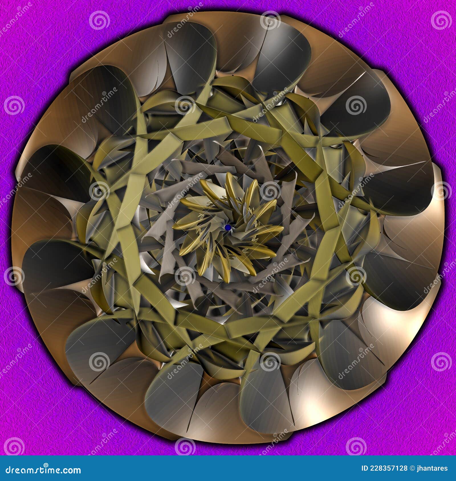 3d Effect - Abstract Metallic Surface Polygonal Fractal Object Stock ...