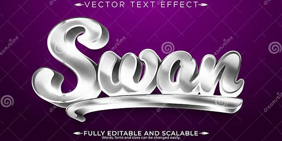 Metallic Swan Text Effect, Editable Shiny and Elegant Text Style Stock ...