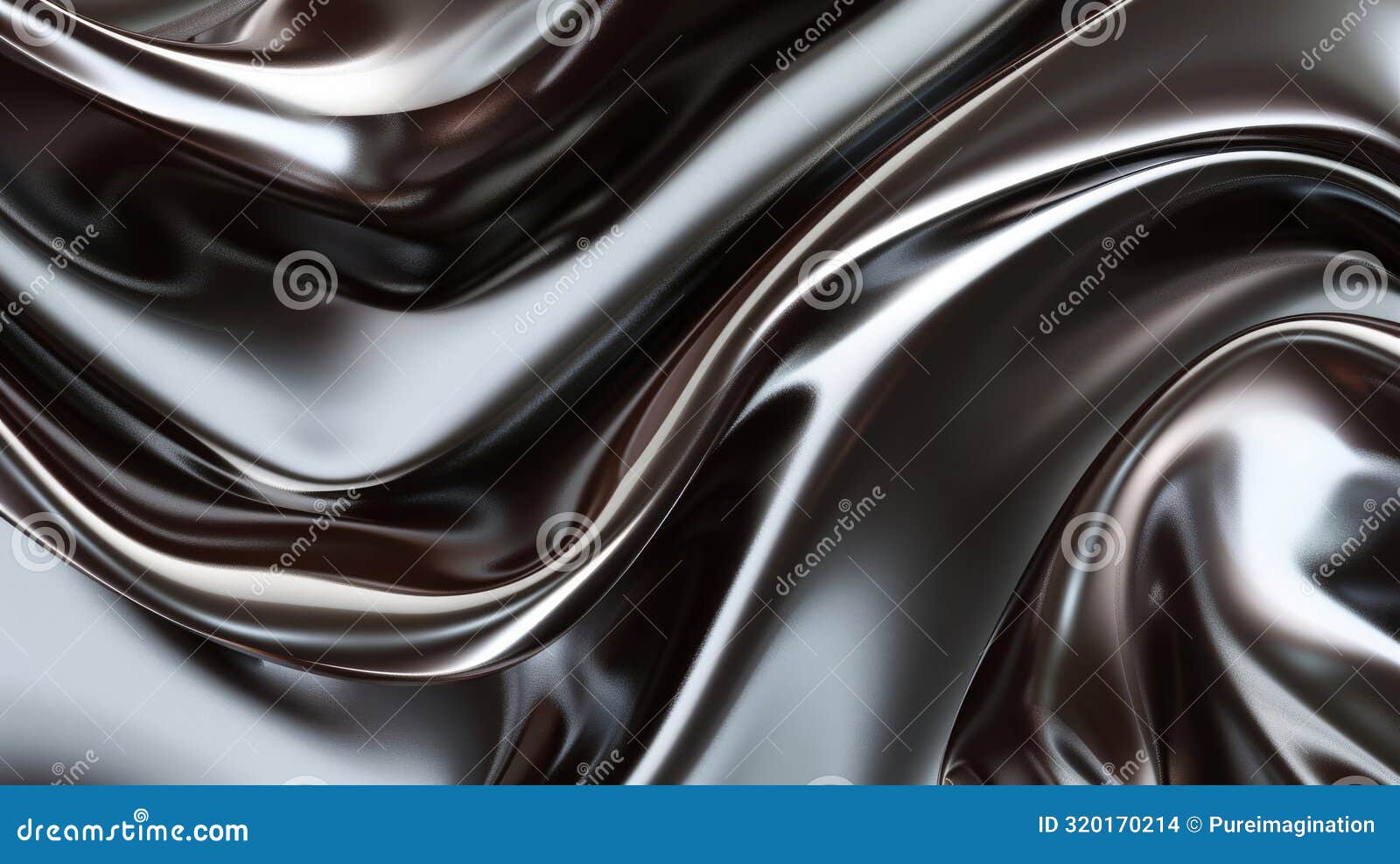 Metallic Swirls Flow in a Seamless Textured Design Stock Illustration ...