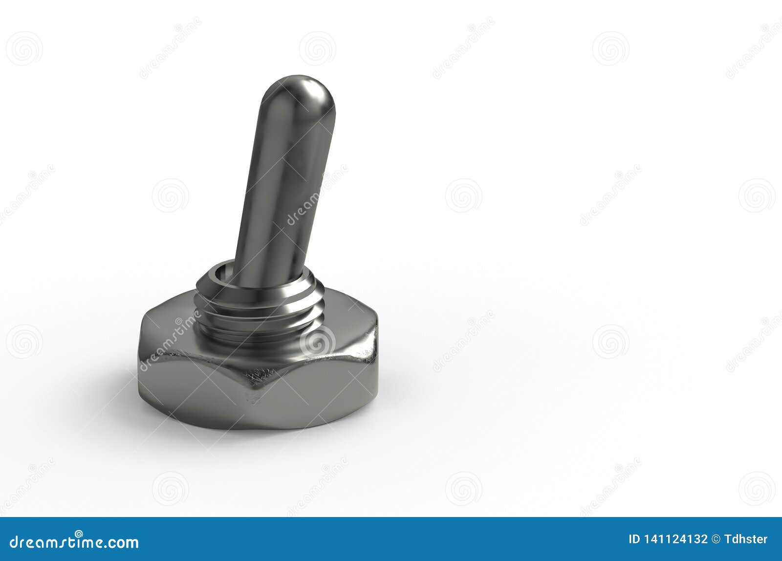 Metallic Switch on Off Position 3d Illustration Isolated Stock ...