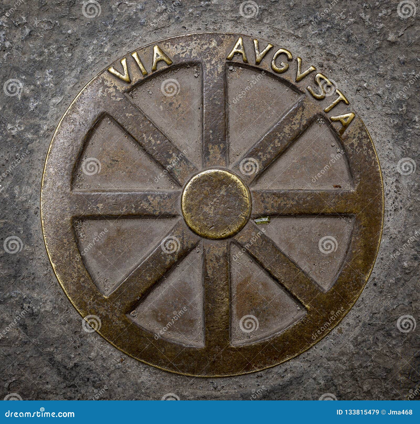 Metallic Symbol of the Via Augusta Stock Image - Image of augusta ...