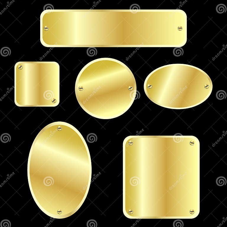 Metallic tags - golden stock vector. Illustration of metalwork - 14333443