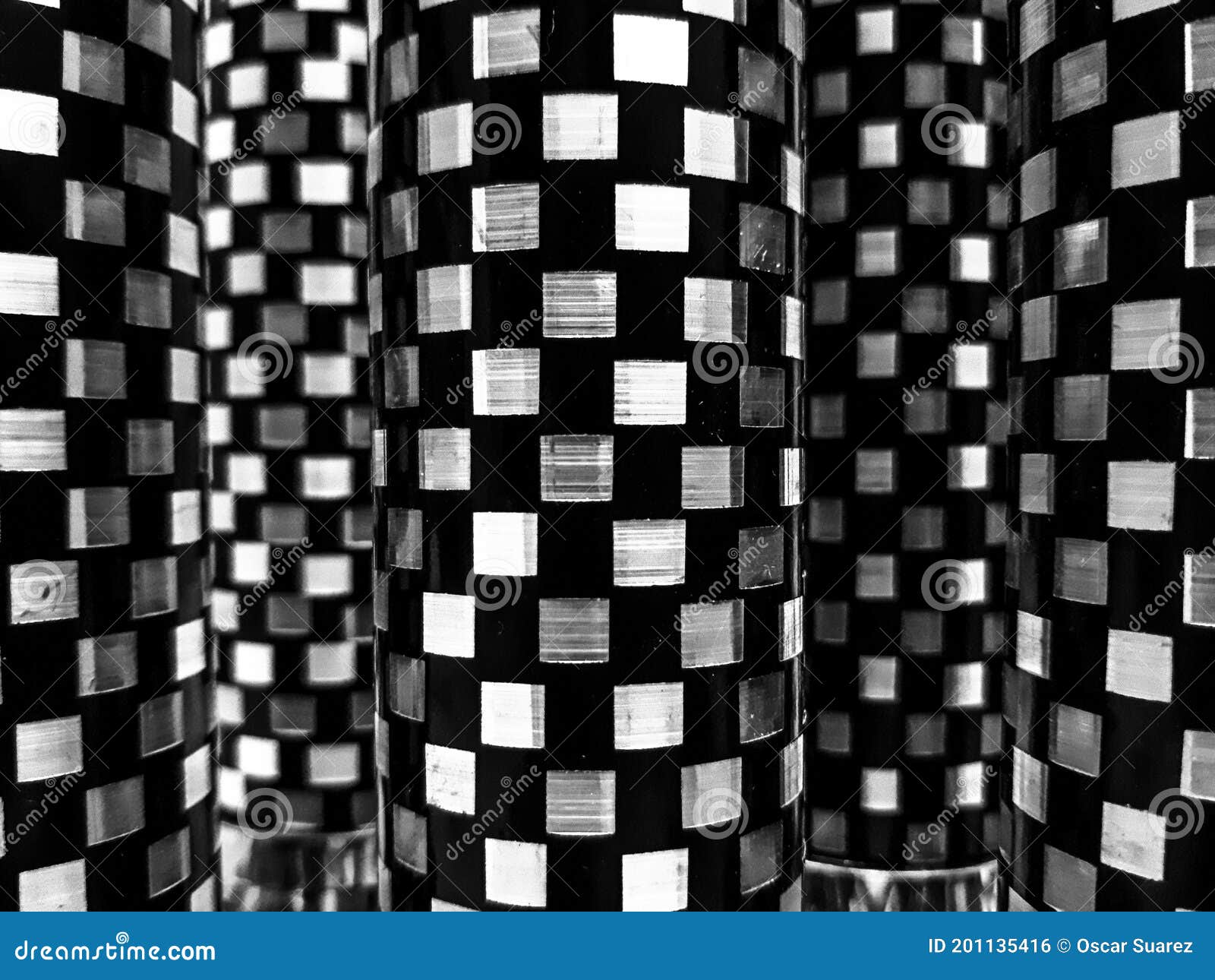 Metallic Texture of Cylinders Having a Blank Pattern in Black and White ...