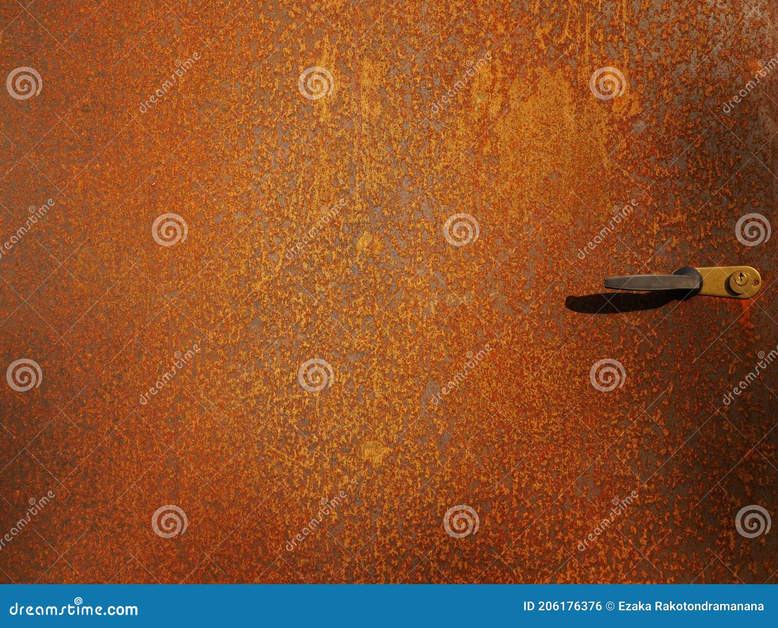 Background Rusty Iron Door with Black Handle Stock Photo - Image of ...
