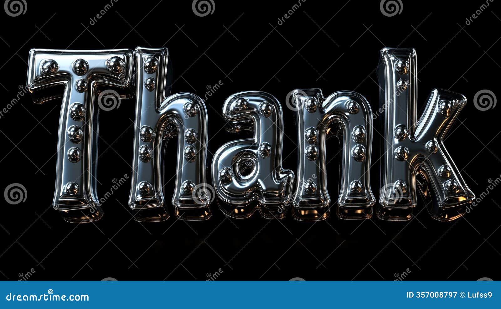 Metallic Thank You Text on Black Background Stock Image - Image of ...