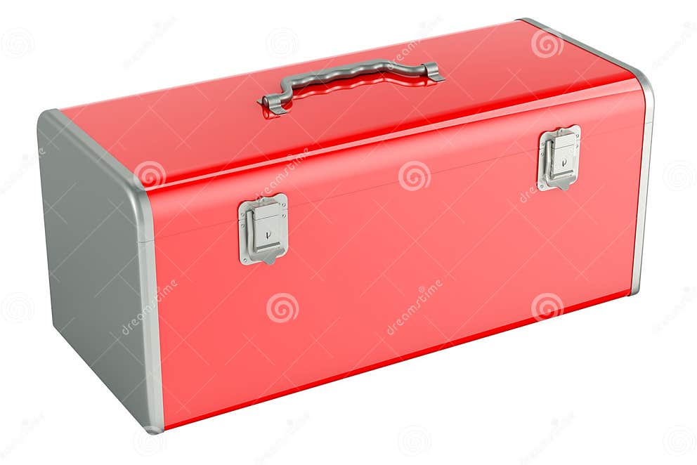 Metallic Tool Box, Tool Organizer Box. 3D Rendering Stock Illustration - Illustration of metal ...