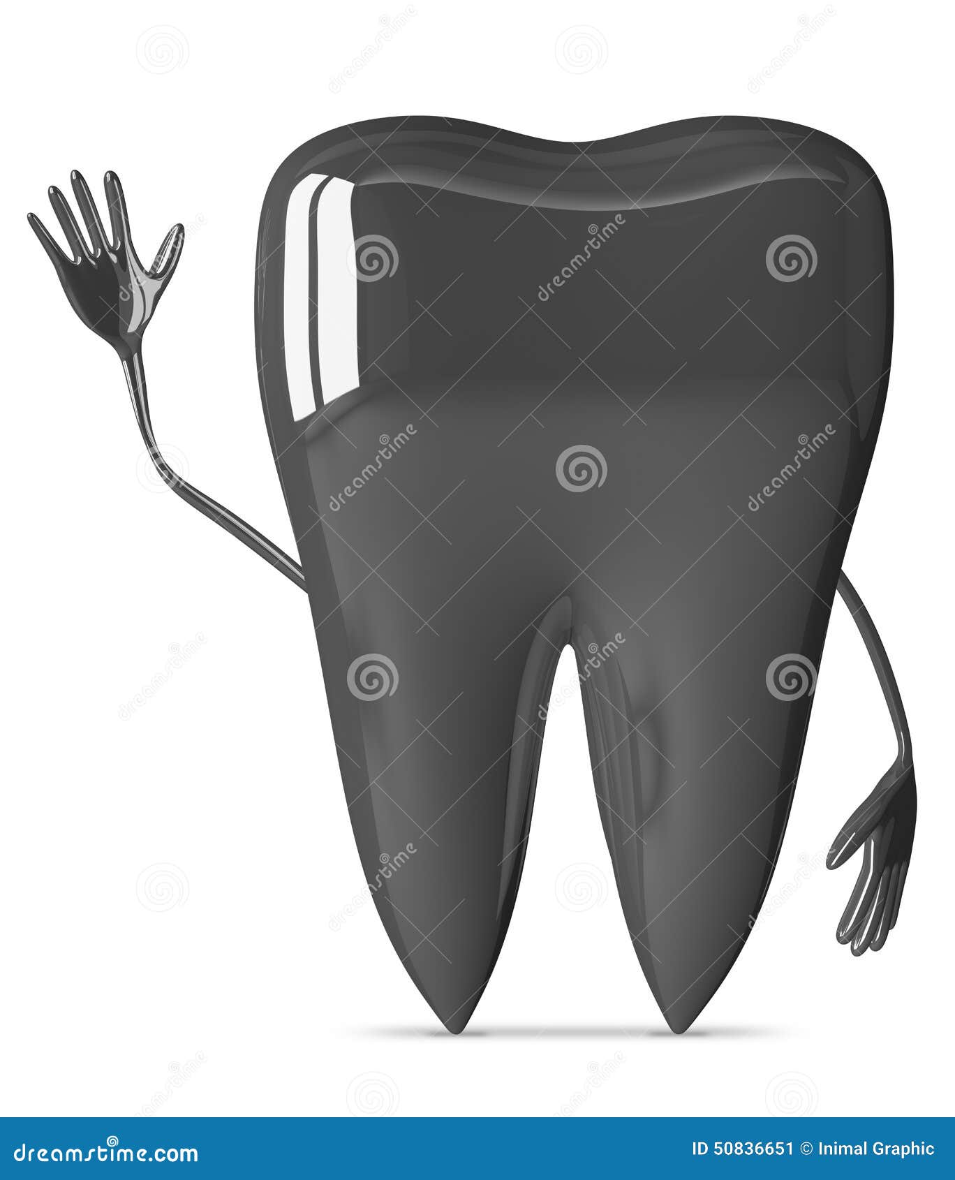 Metallic tooth waving hand stock illustration. Illustration of crown ...