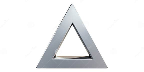 Metallic Triangle Icon Isolated on Transparent Background Stock Photo ...