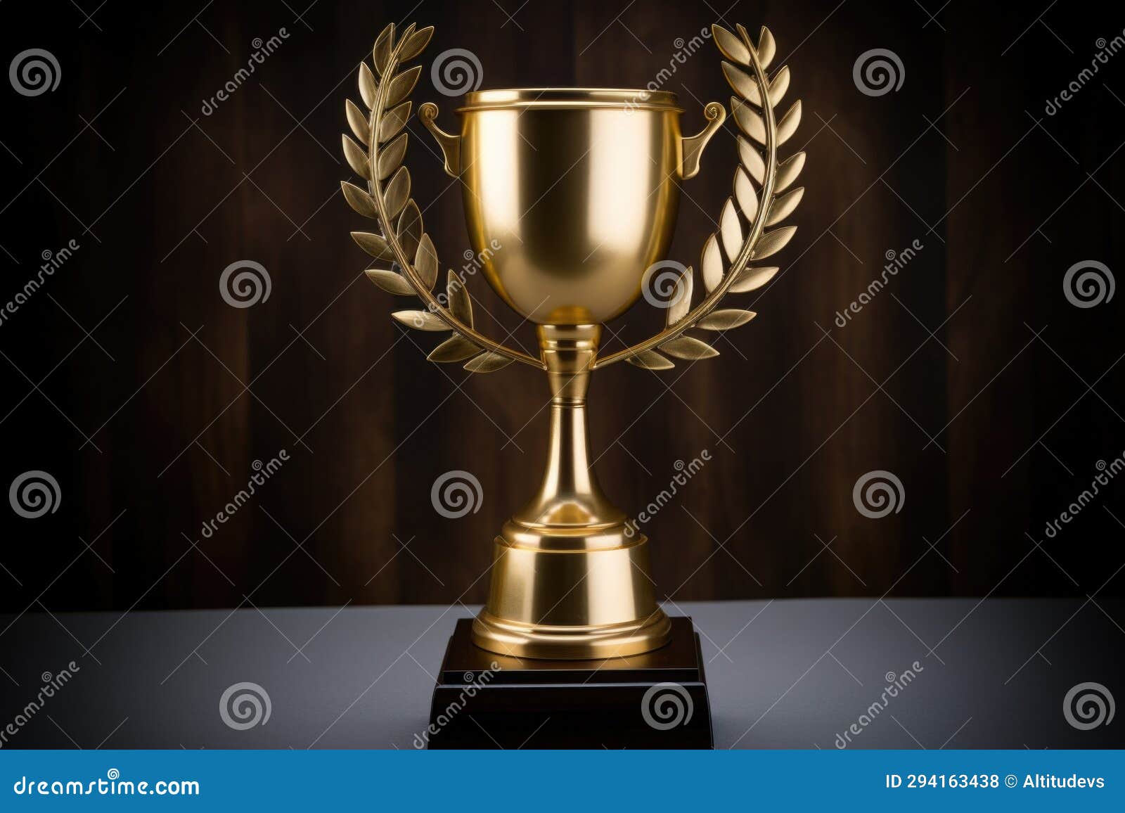 Metallic Trophy with a Laurel Wreath Pattern Stock Illustration ...