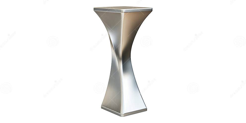 Metallic Twisted Column with Shiny Surface Isolated on Transparent ...