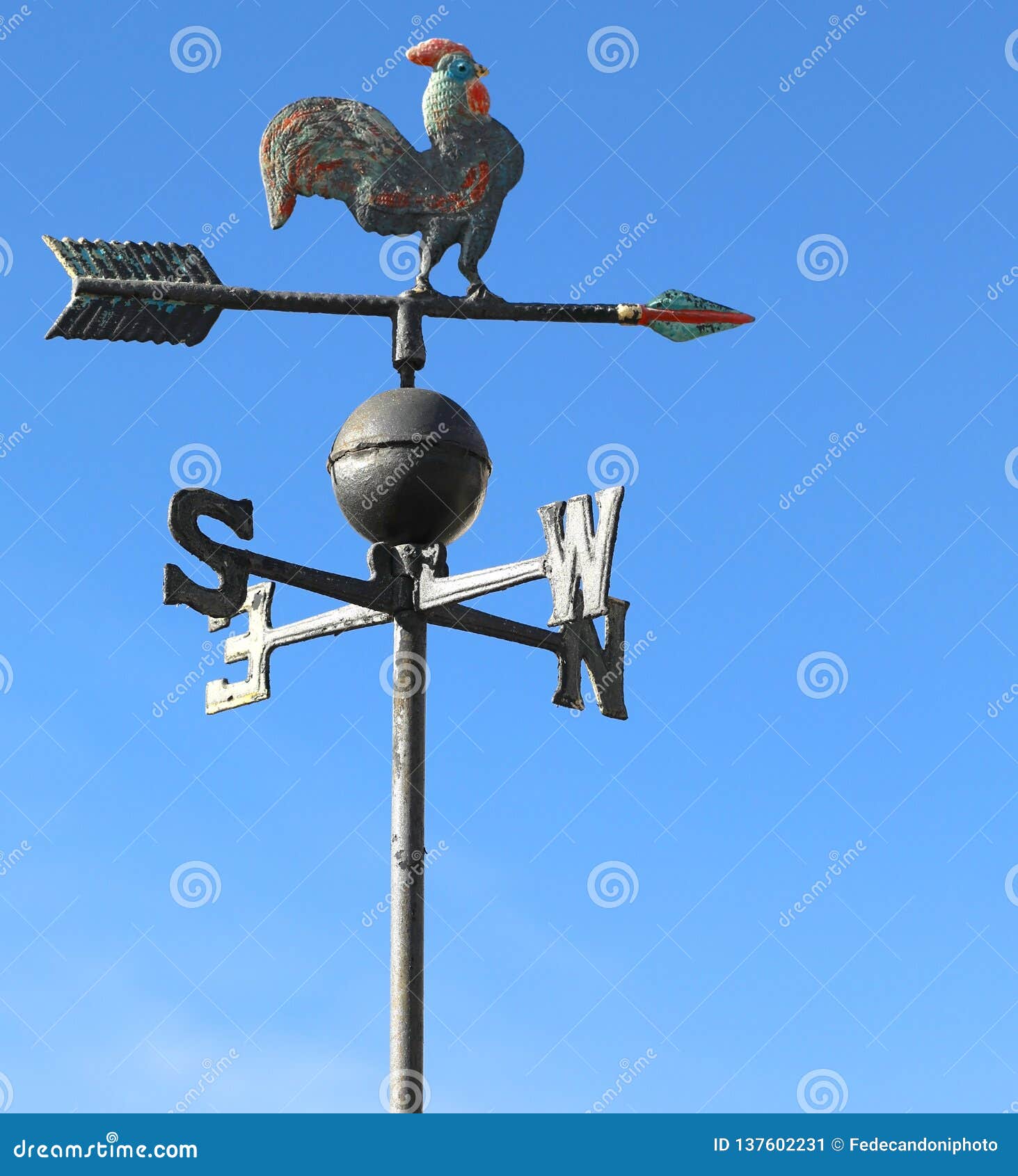 Vane To Indicate the Wind Direction with the Letters of the Stock Image ...