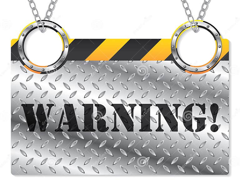 Metallic warning sign stock vector. Illustration of black - 22888588
