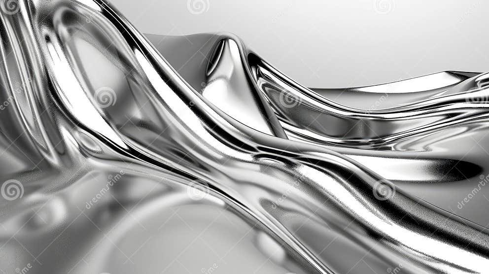 Metallic Waves with a Mirror-like Finish Create a Flowing Silver ...