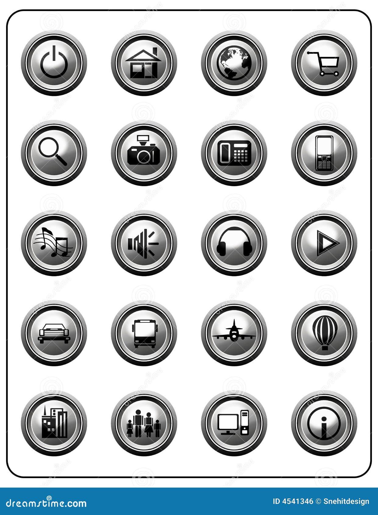 Metallic Web Buttons stock illustration. Illustration of abstract - 4541346