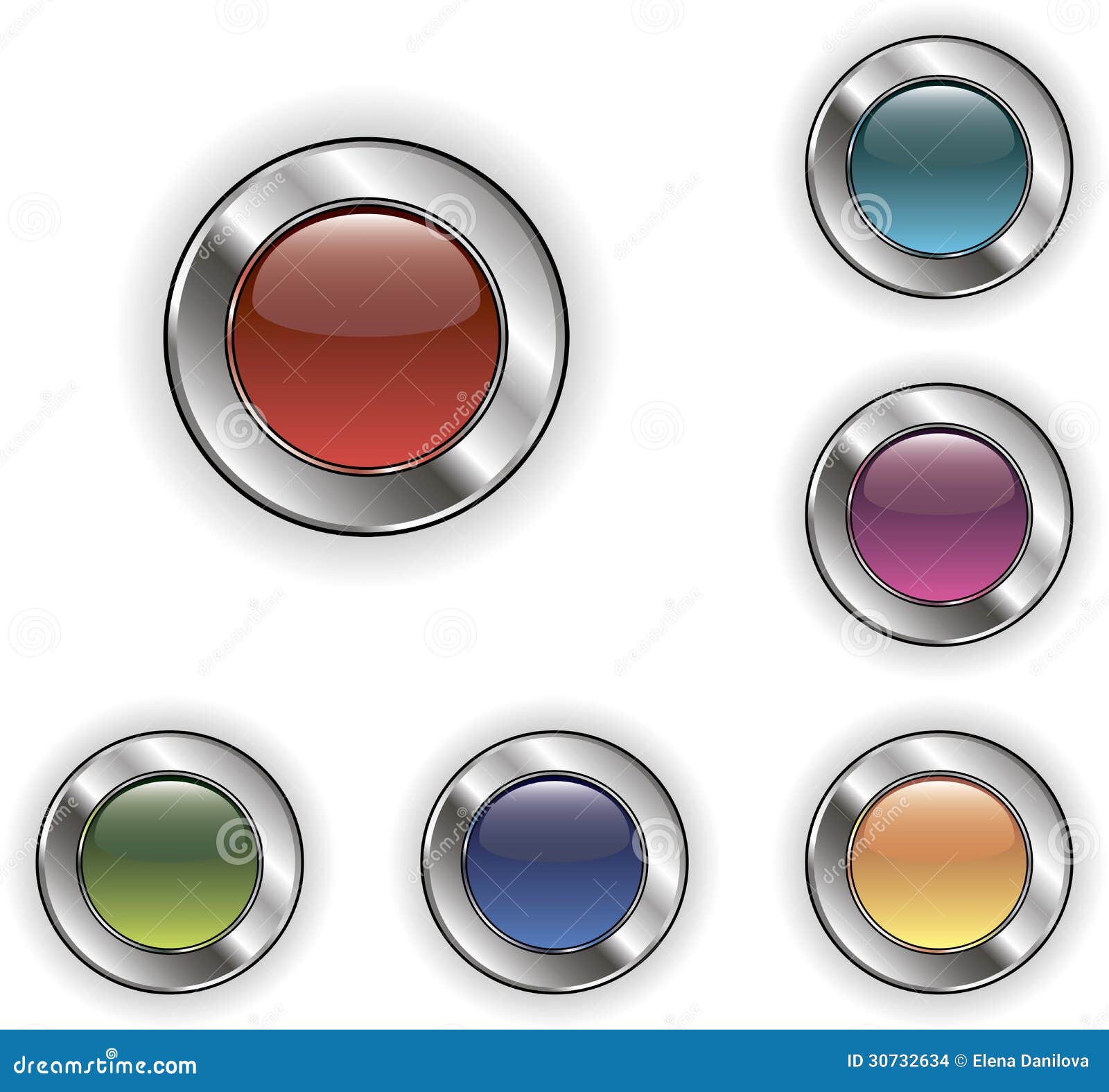 Metallic web buttons stock illustration. Illustration of metallic ...