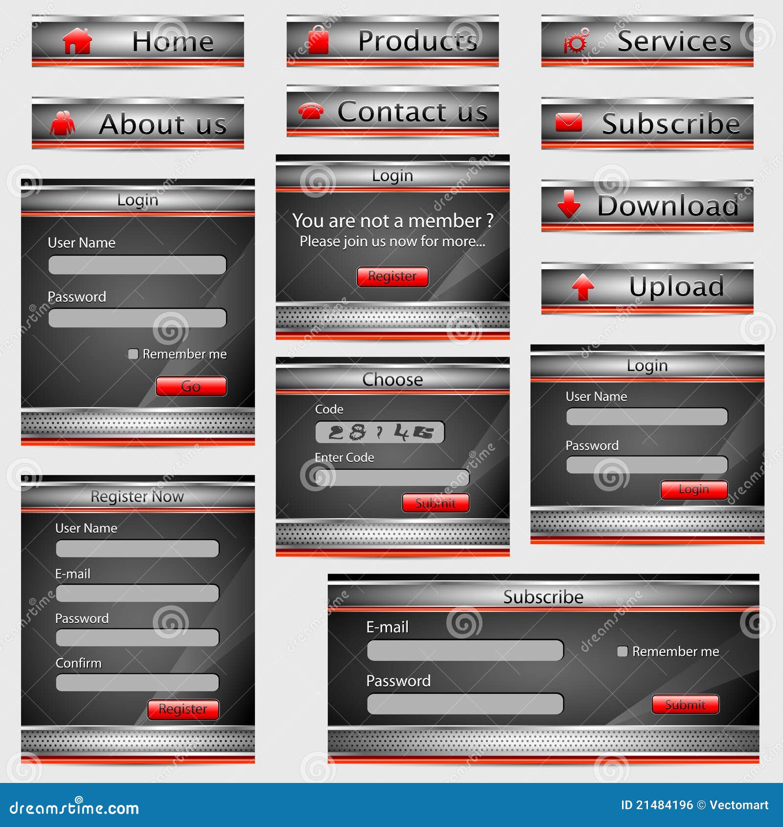 Metallic Web Template stock vector. Illustration of page - 21484196