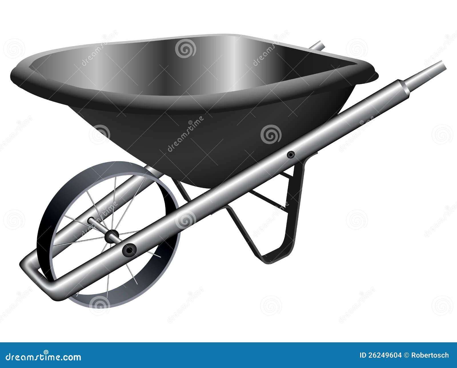 Metallic wheel barrow stock vector. Illustration of metal - 26249604